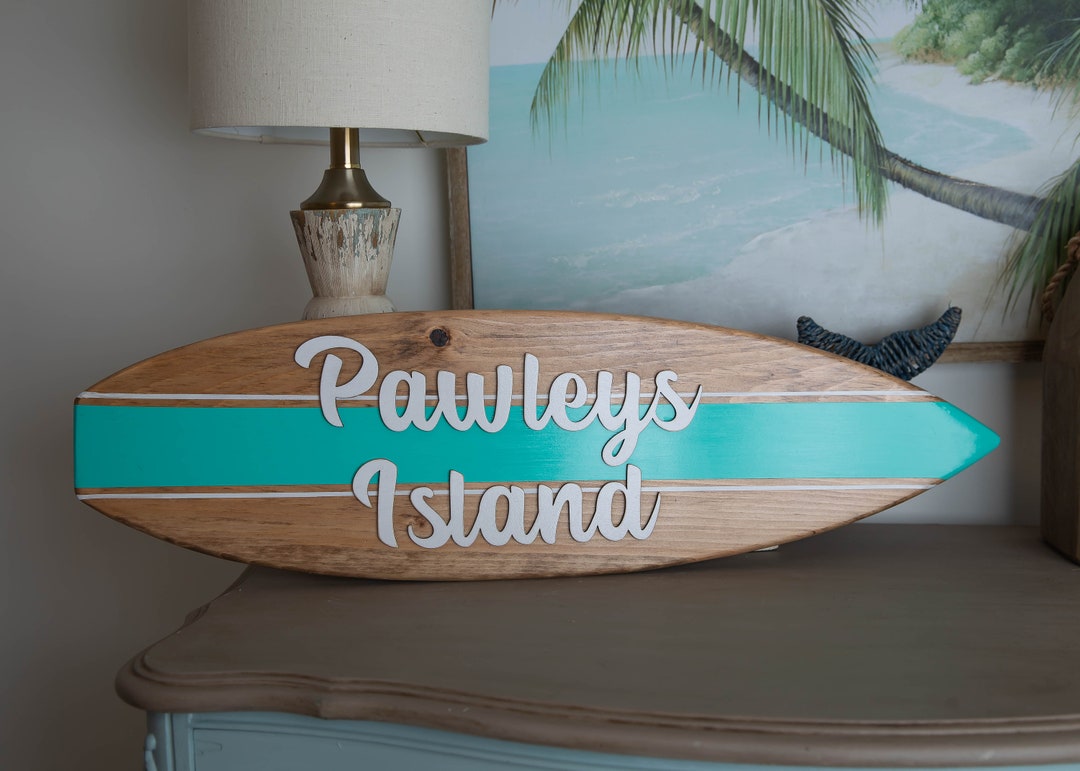 Surfboard Wood Sign, Surfboard Wall Art, Coastal Wood Sign, Nursery ...