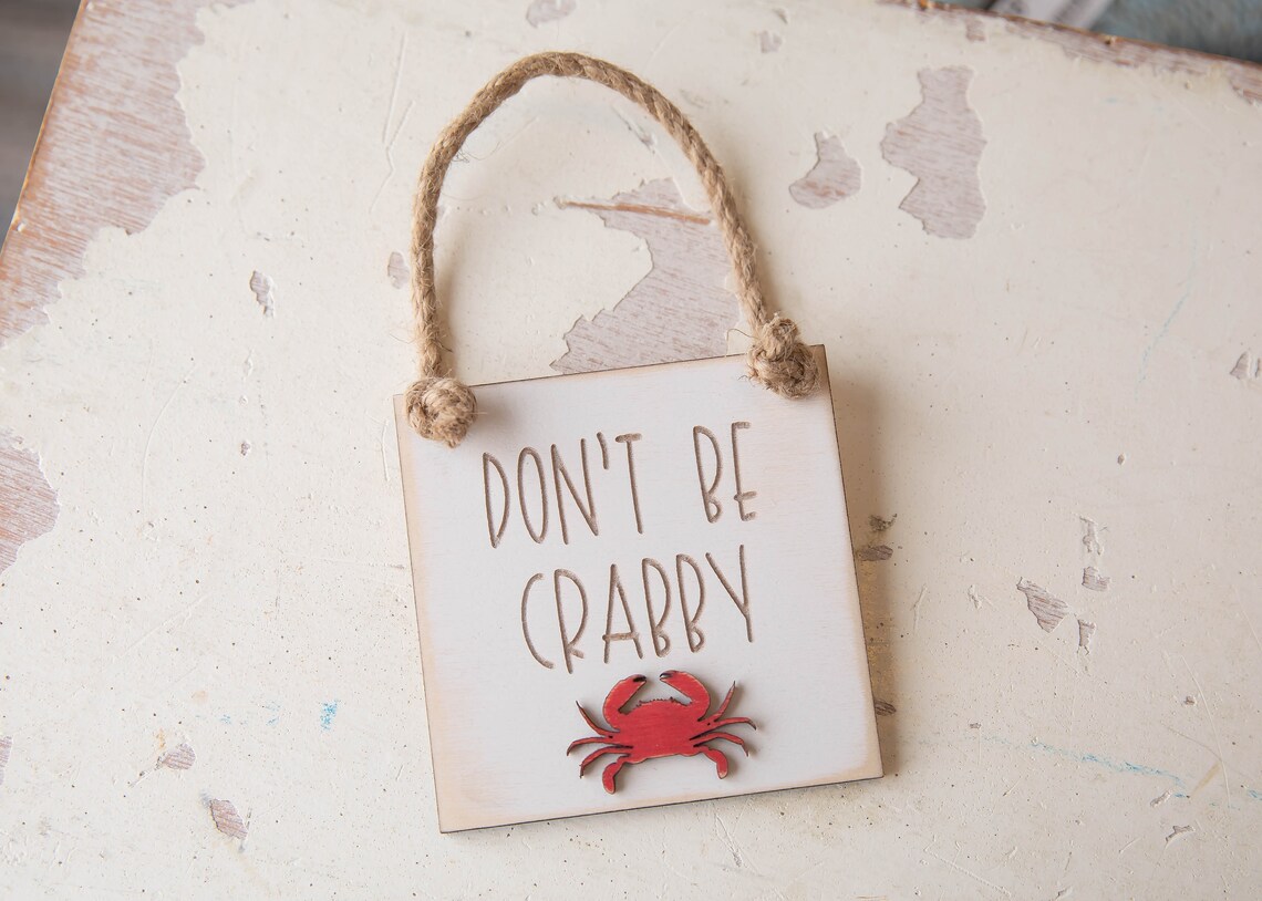 Don't Be Crabby Sign Crab Red Crab Coastal Decor Beach - Etsy