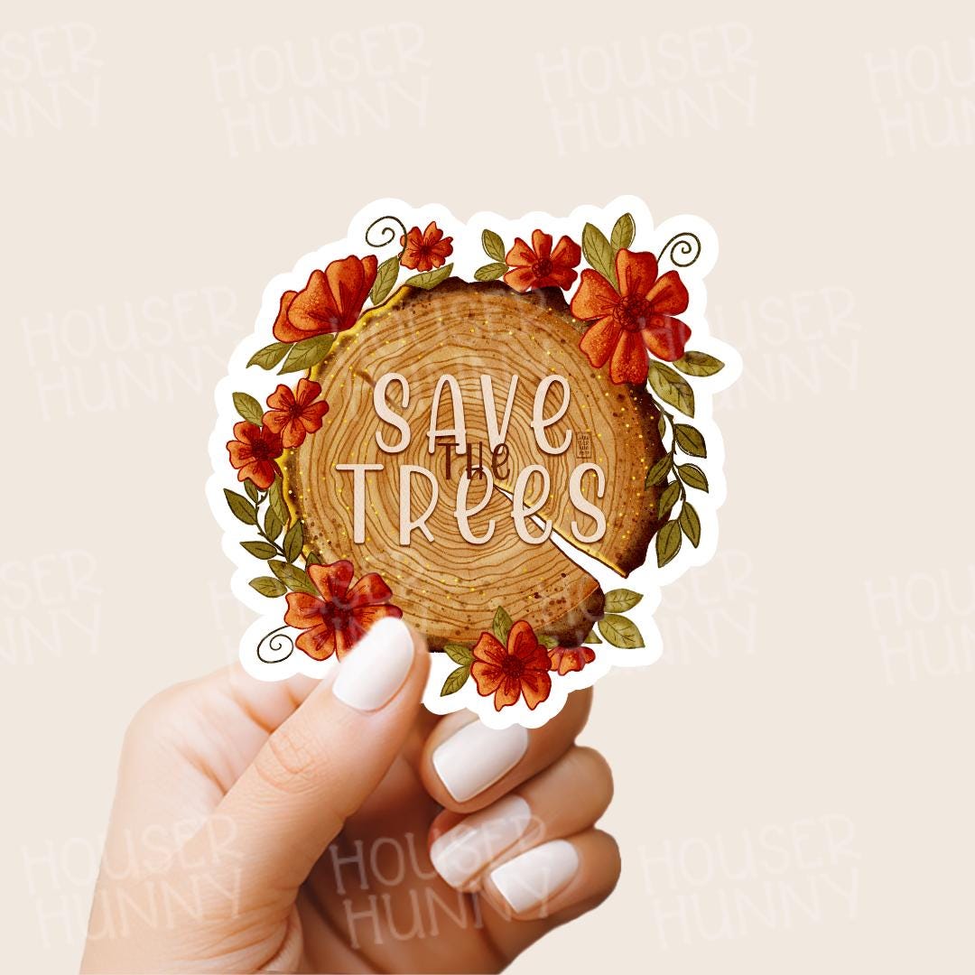 Save the Trees Sticker // Die Cut Cottagecore // Laptop Decal // Gifts ...