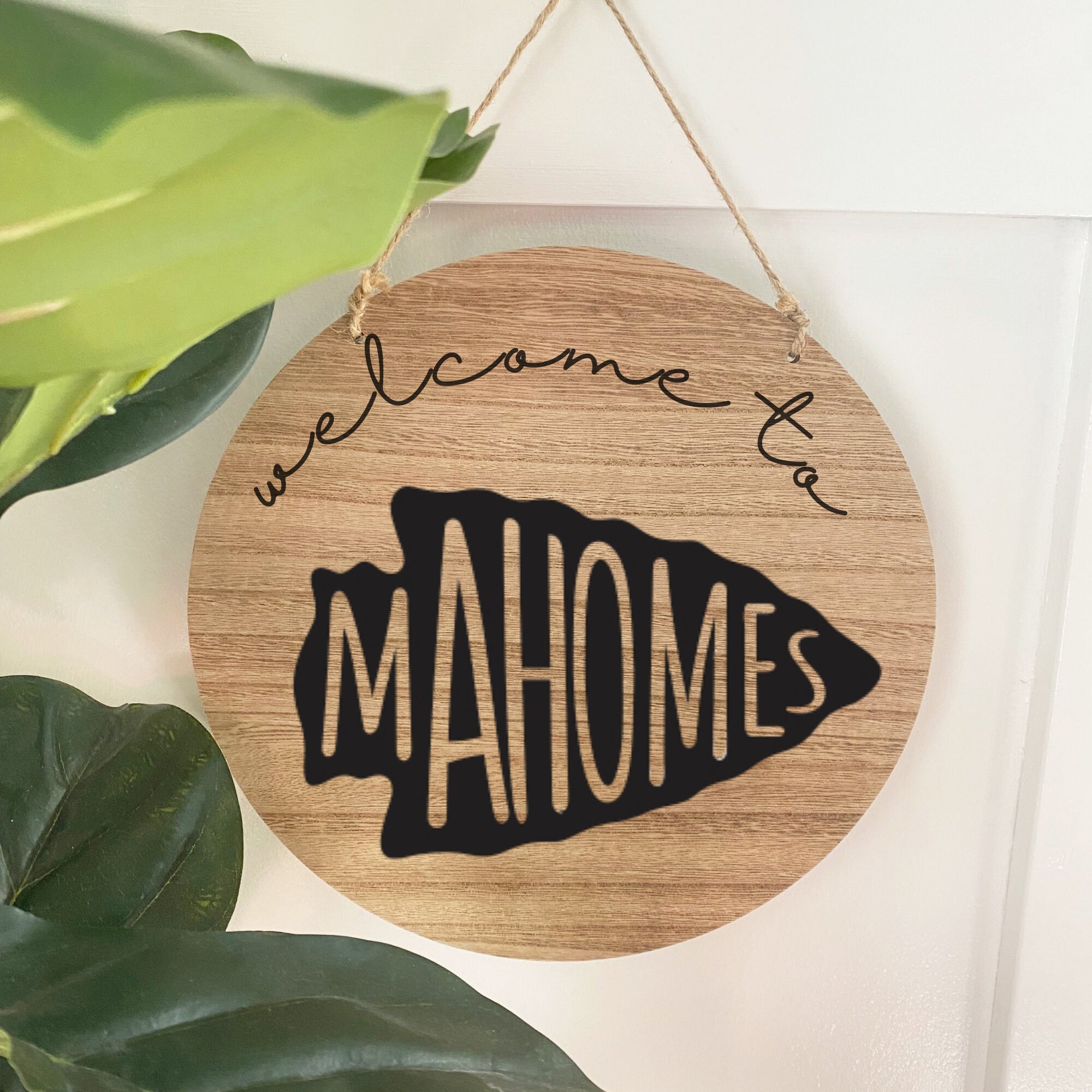 Welcome to Mahomes Round Door Sign - Etsy