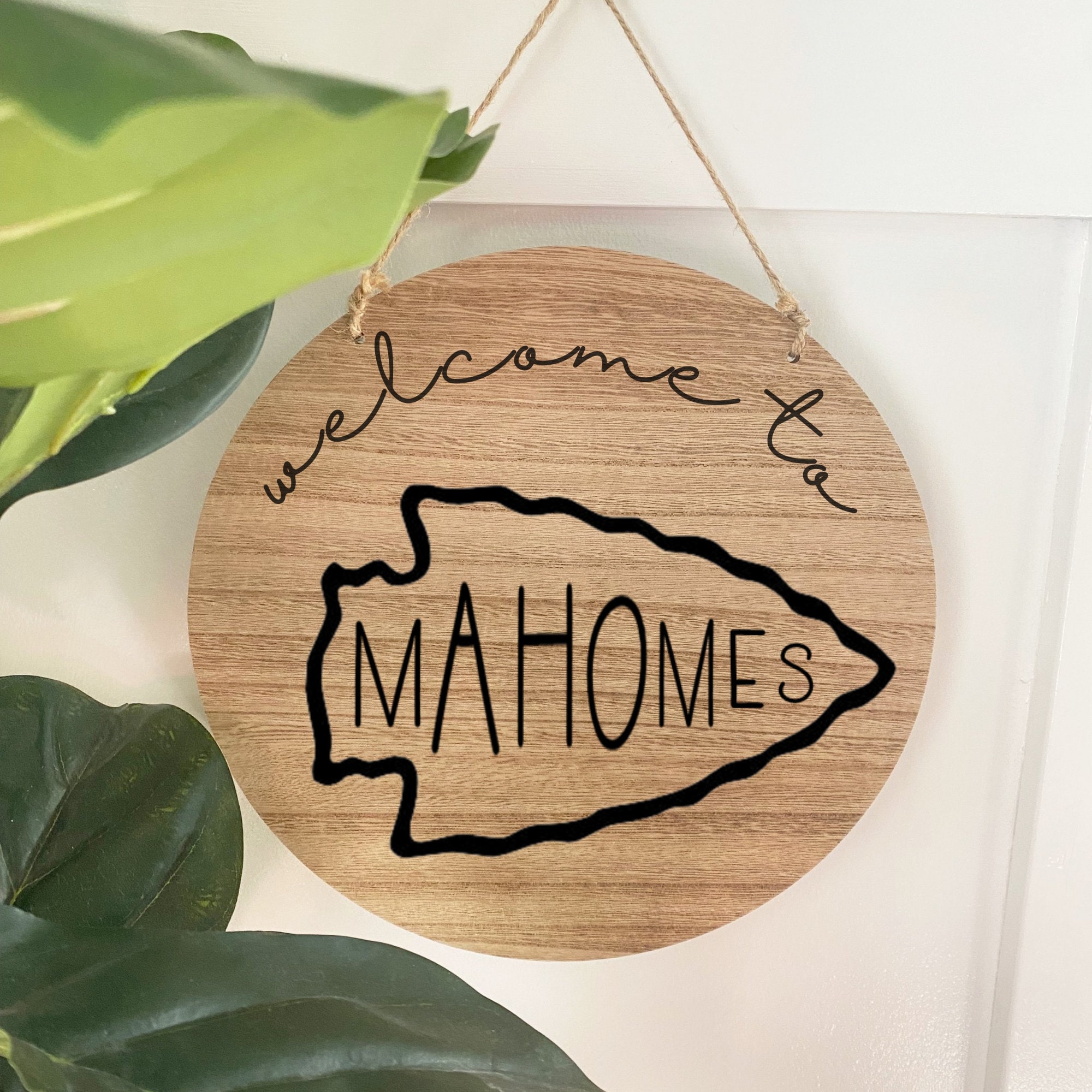 Welcome to Mahomes Round Door Sign - Etsy
