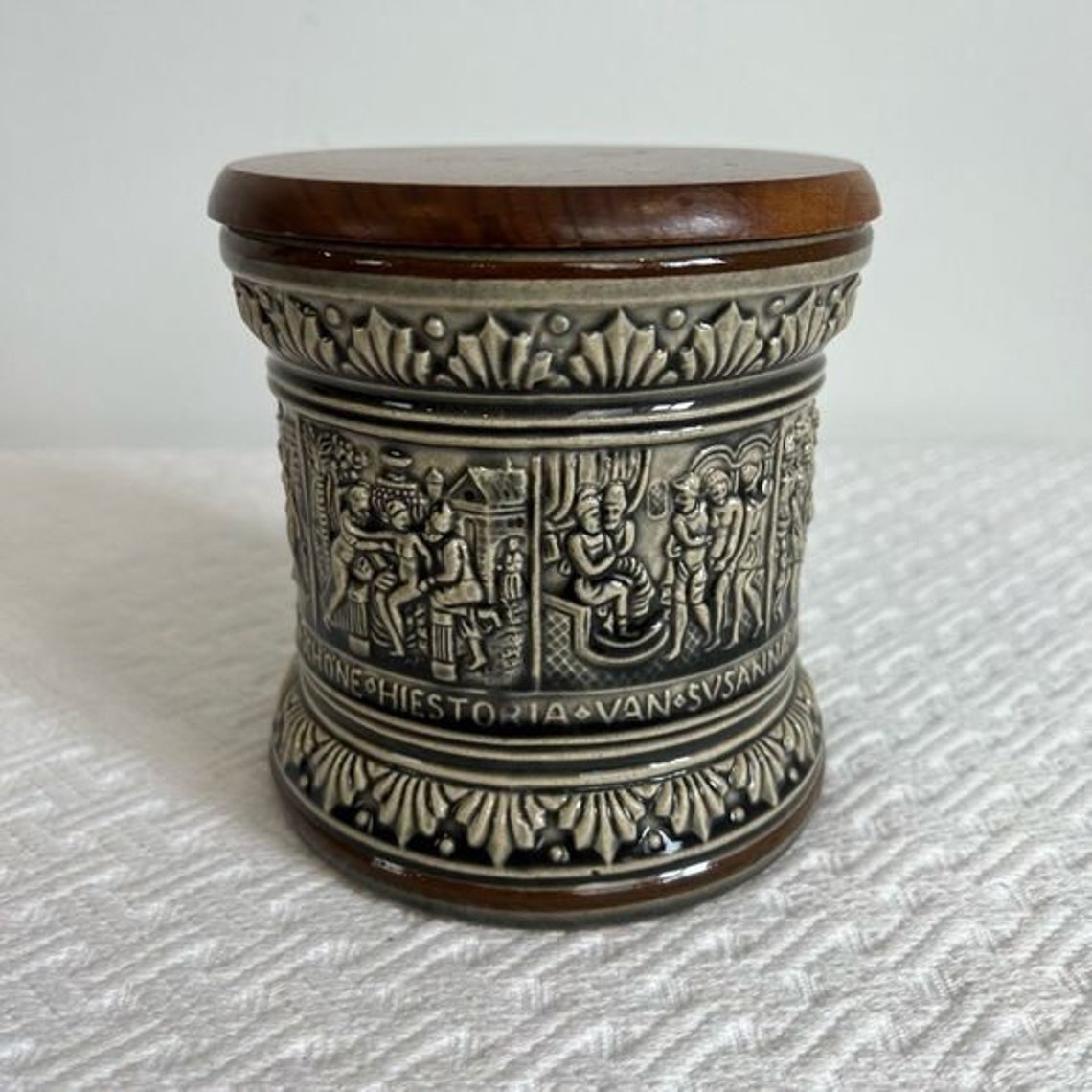 Vintage Handmade German Ceramic Humidor Tobacco Decor Jar With Extras ...