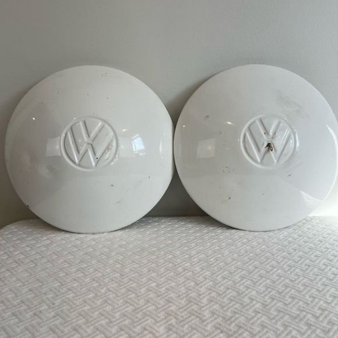 Vintage 70s Volkswagen VW Early T2 Bus Thing Painted Enamel Hubcap Set ...