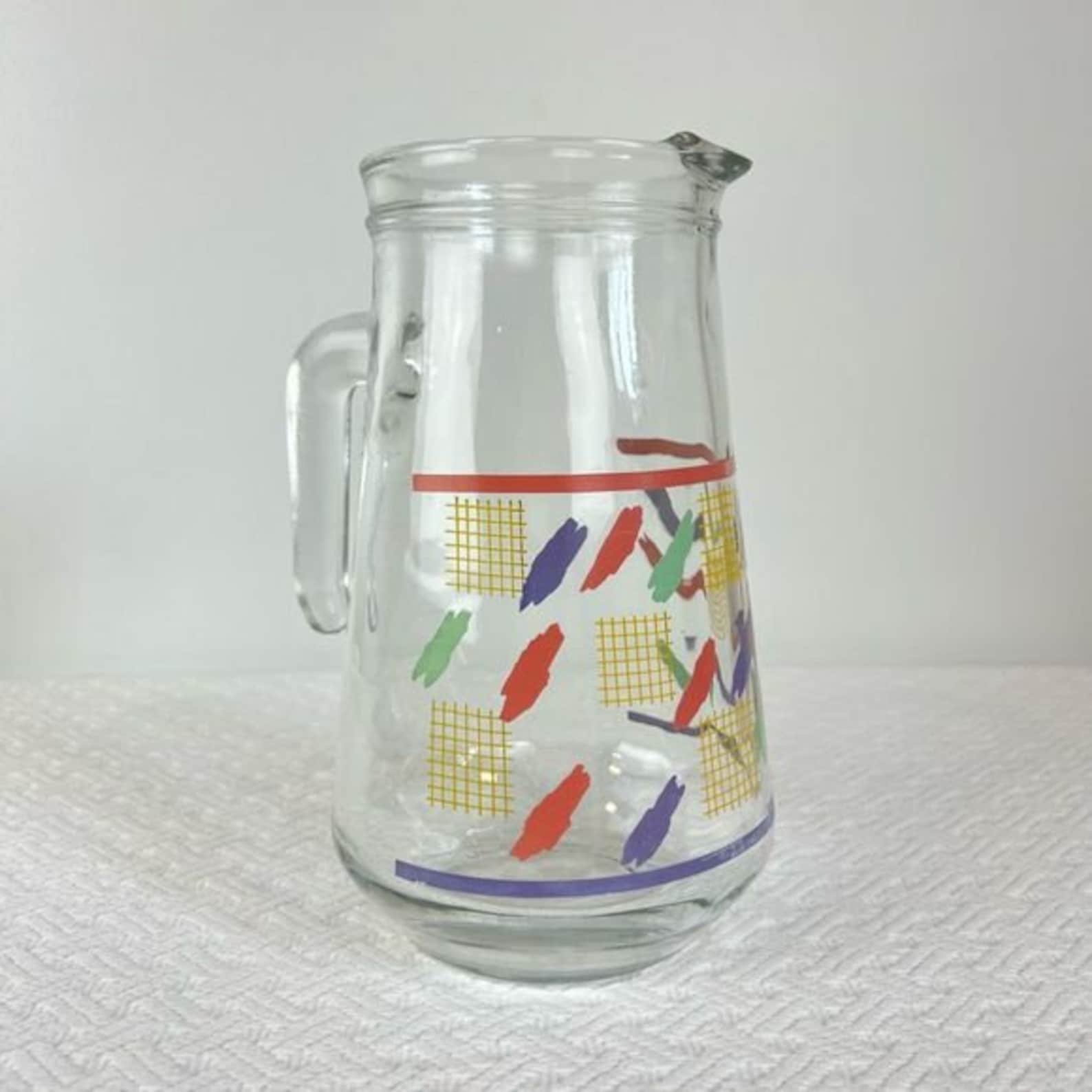 Vintage Coveteo Italy 80s Glass Lemonade Pitcher Jug Juice Carafe ...