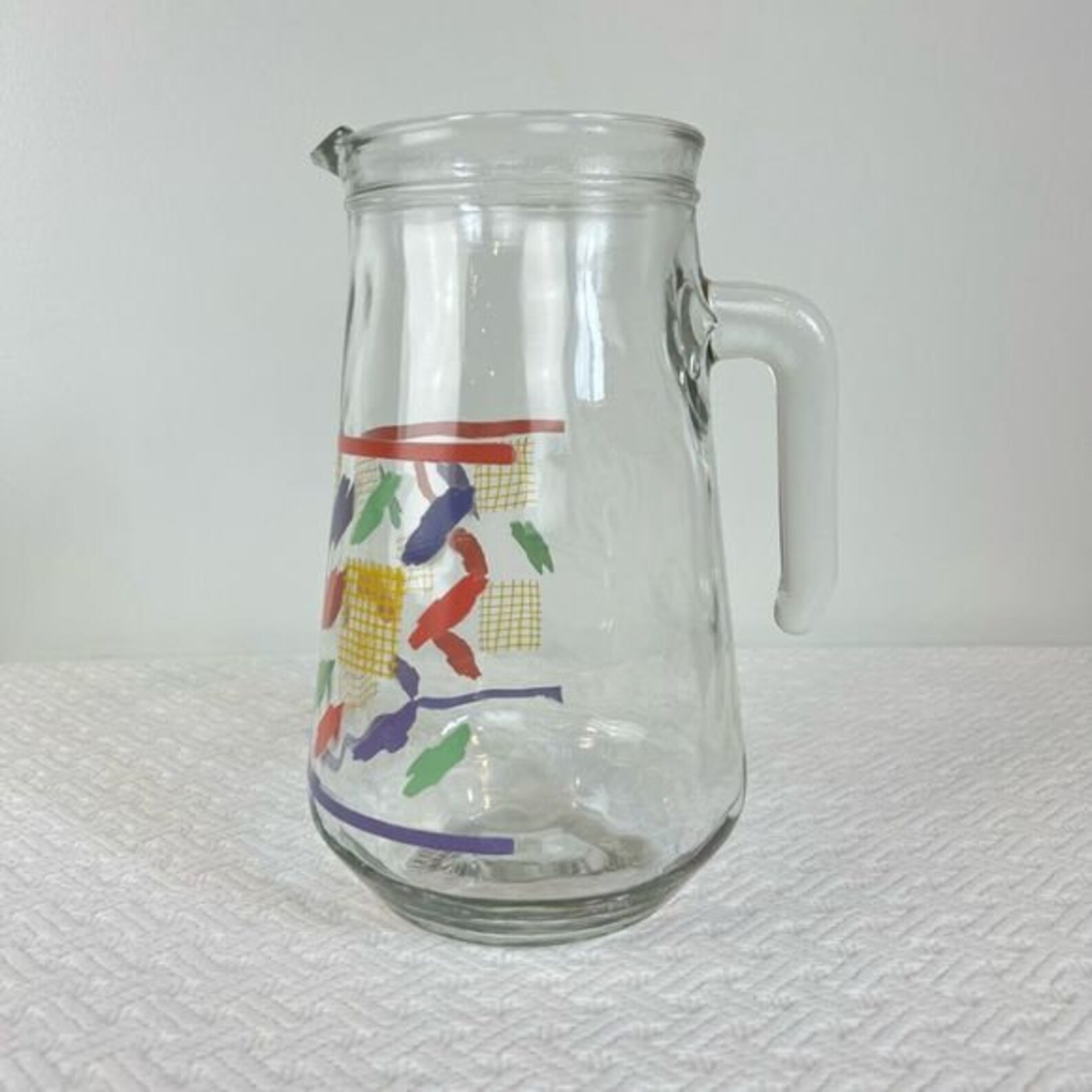 Vintage Coveteo Italy 80s Glass Lemonade Pitcher Jug Juice Carafe ...