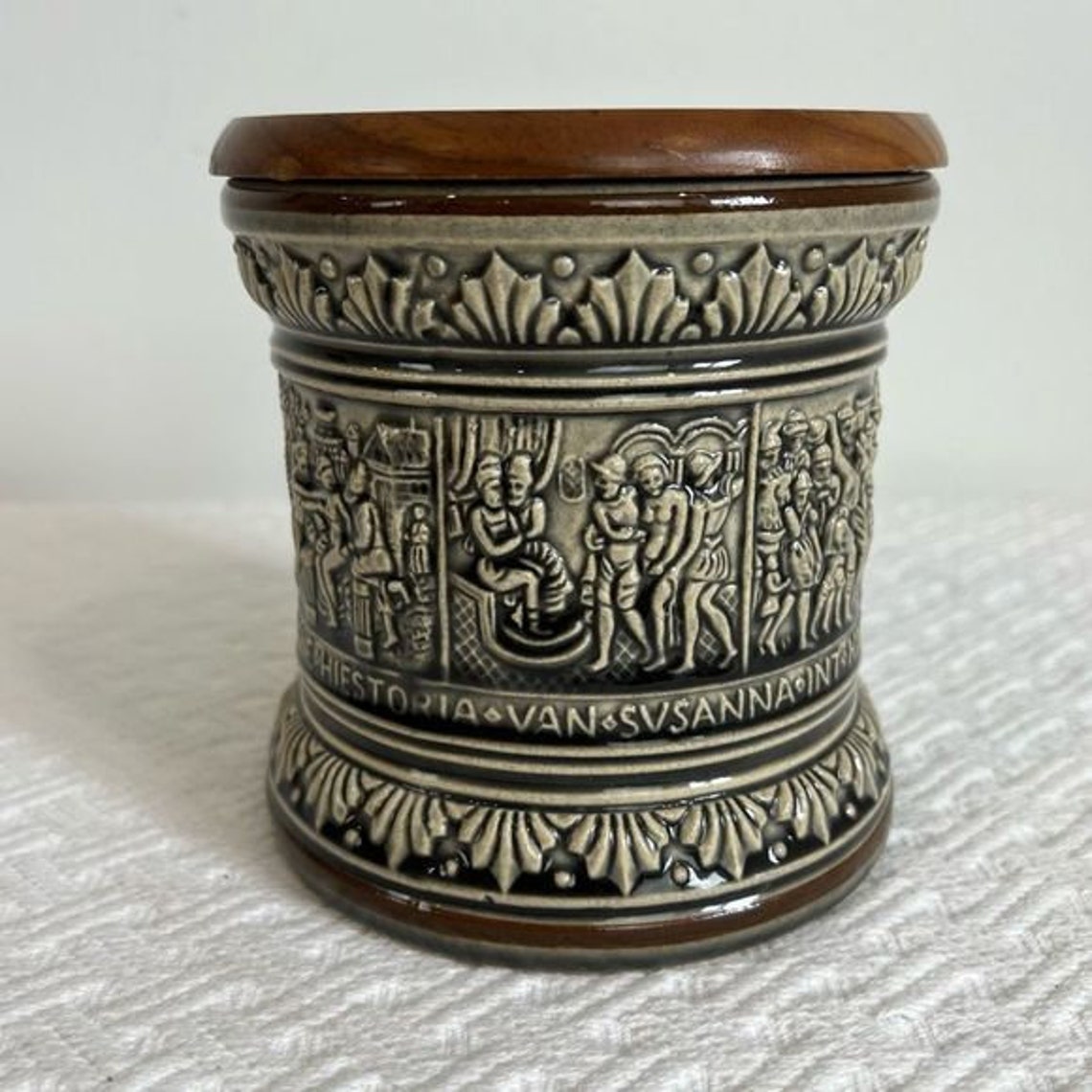 Vintage Handmade German Ceramic Humidor Tobacco Decor Jar With Extras ...