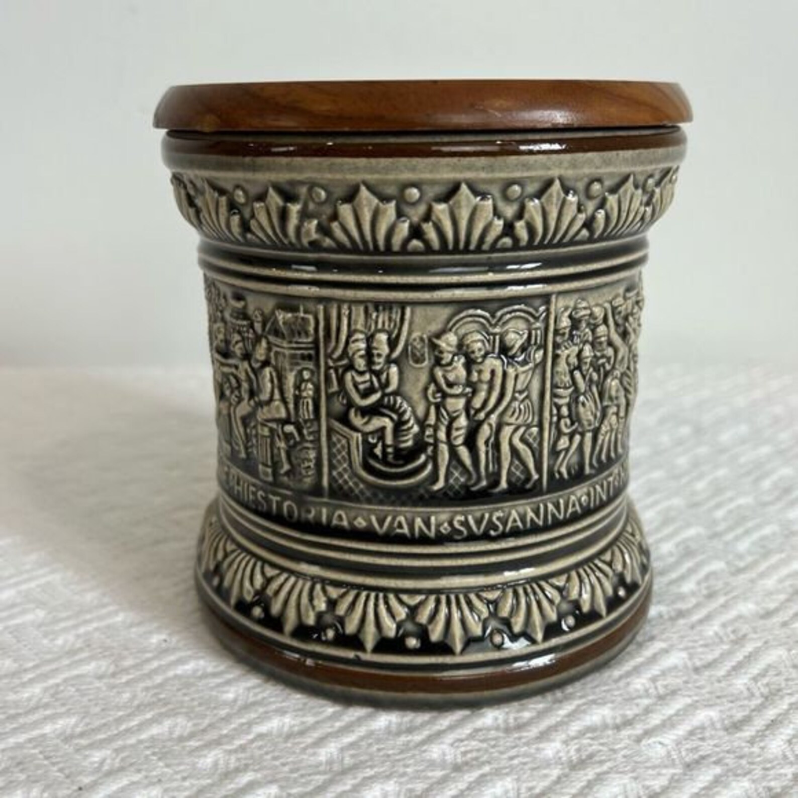 Vintage Handmade German Ceramic Humidor Tobacco Decor Jar With Extras ...