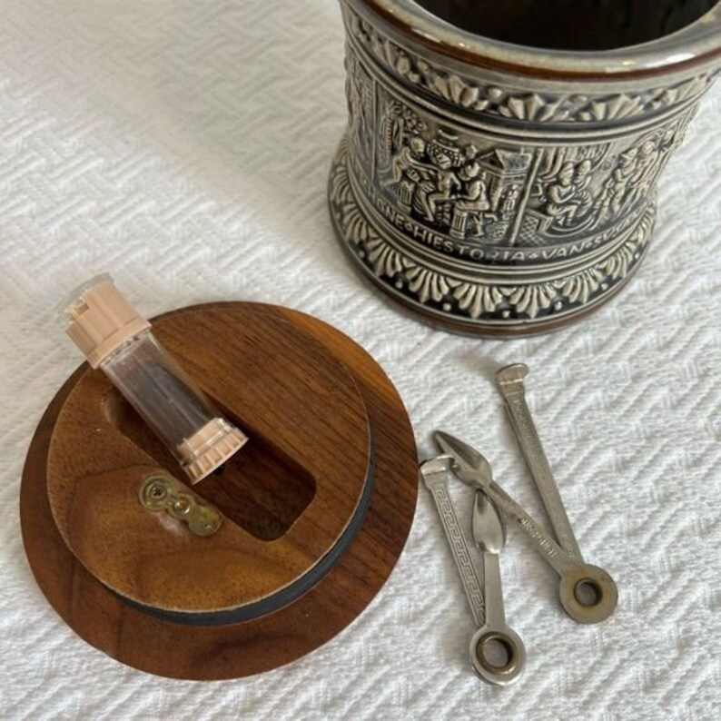 Vintage Handmade German Ceramic Humidor Tobacco Decor Jar With Extras ...