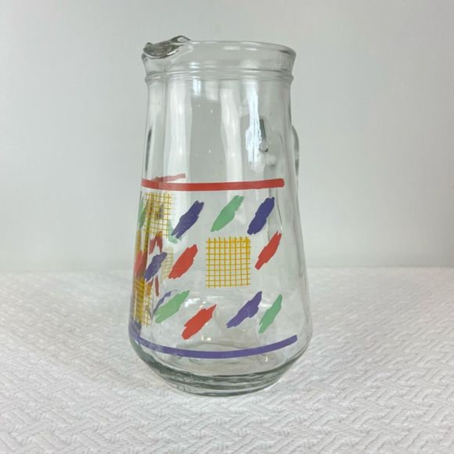 Vintage Coveteo Italy 80s Glass Lemonade Pitcher Jug Juice Carafe ...