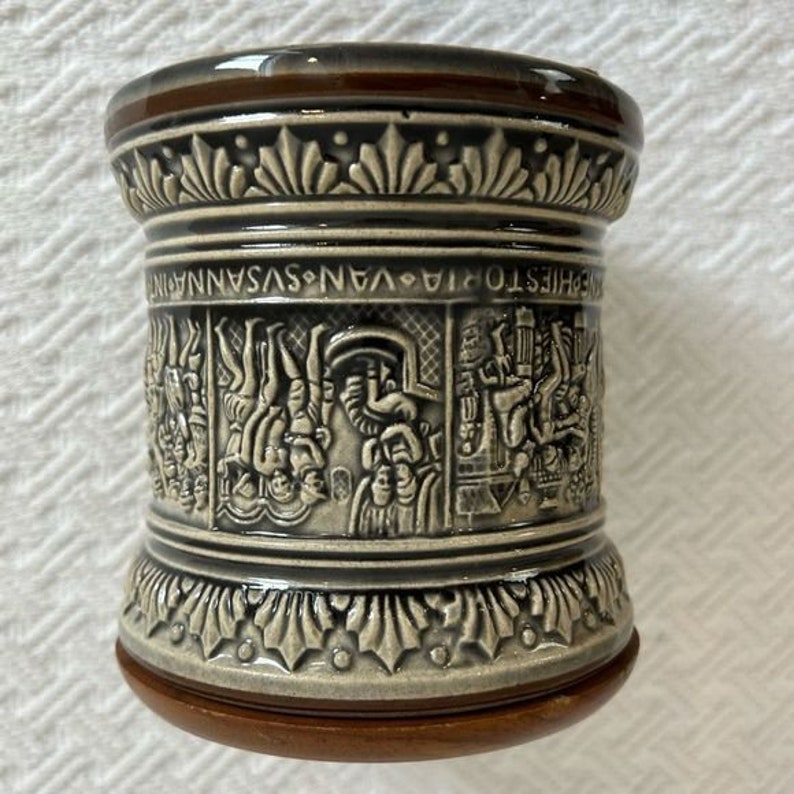 Vintage Handmade German Ceramic Humidor Tobacco Decor Jar With Extras ...