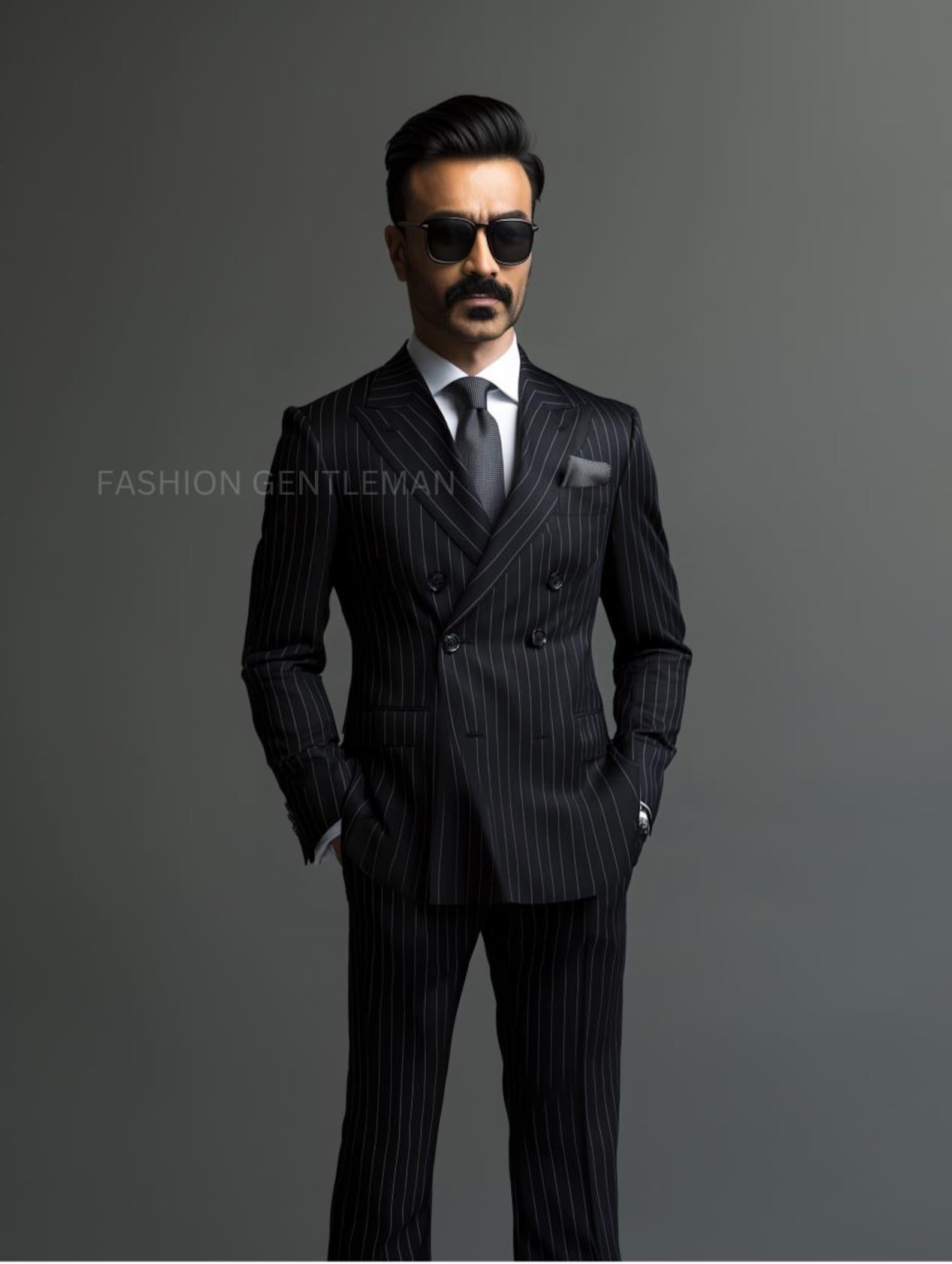 Black Suit and White Lining Two Piece Slim Fit Suit for Men, Groom and ...