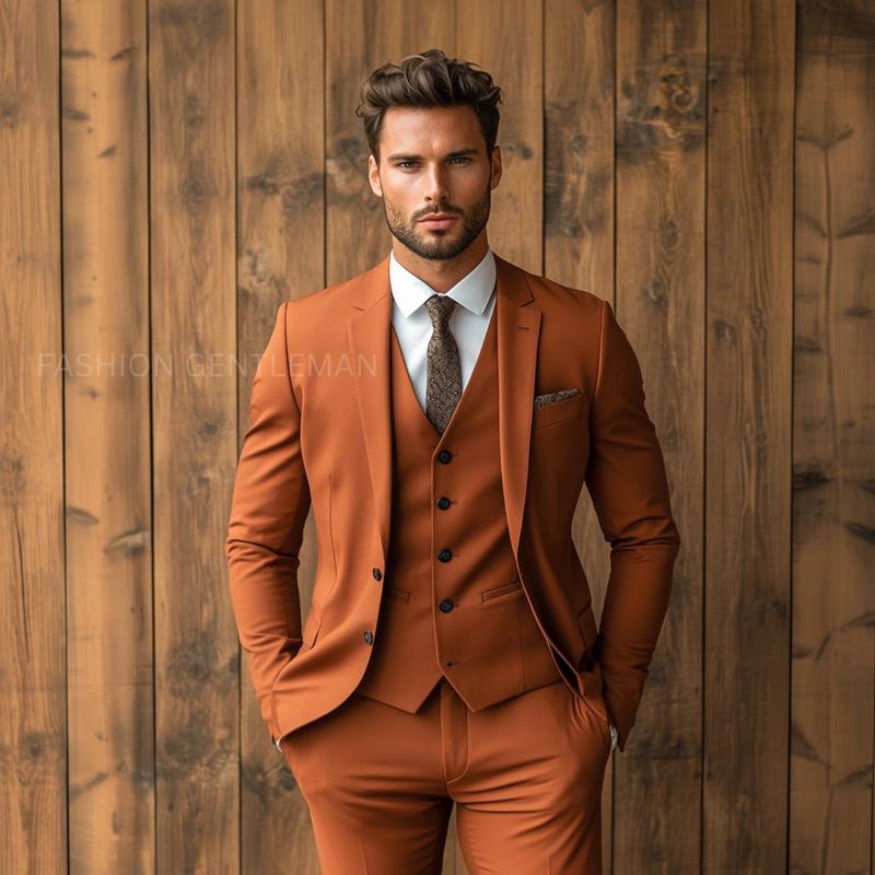 Rust Suit Men - Etsy