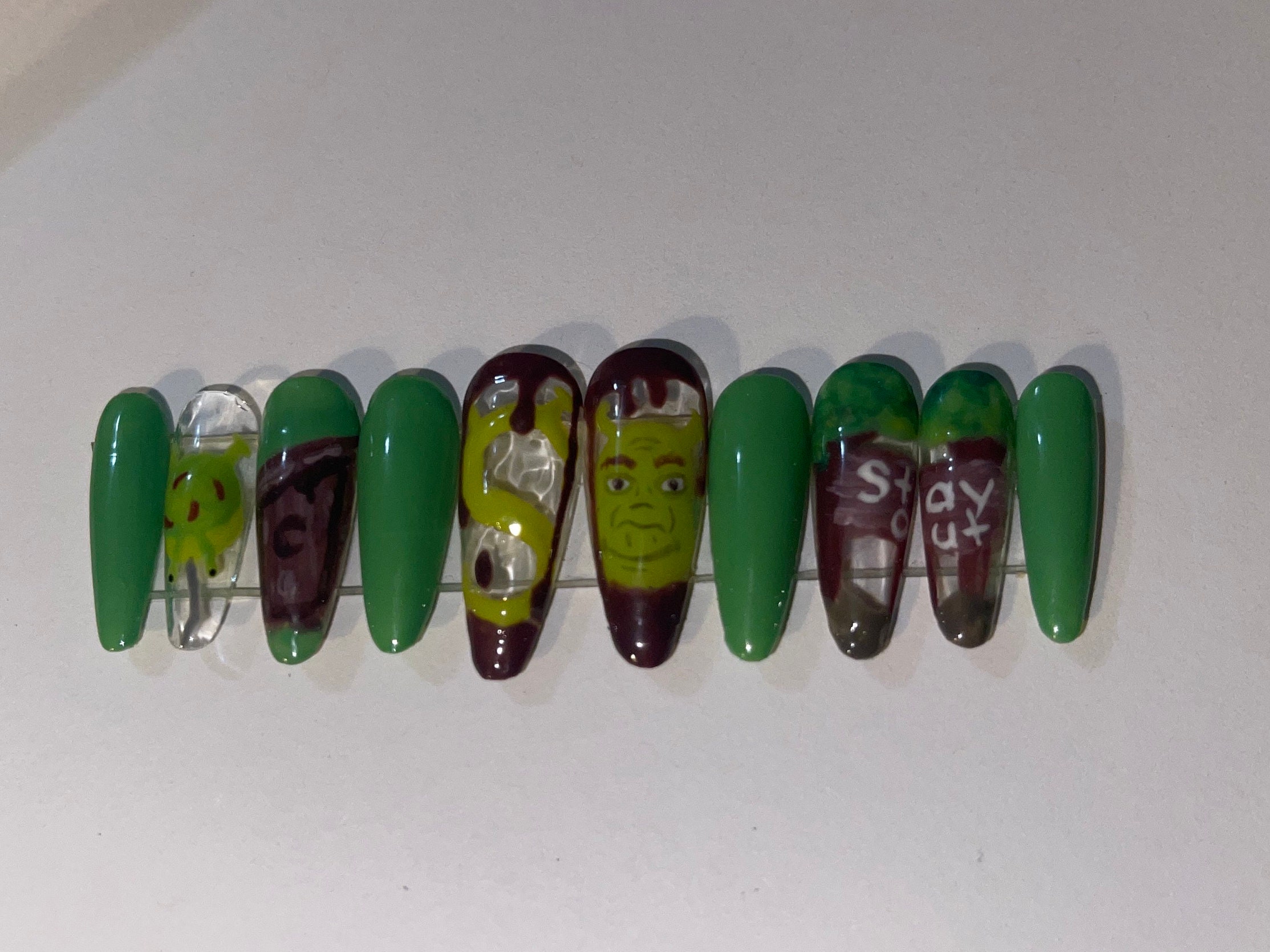 Shrek Nails - Etsy UK
