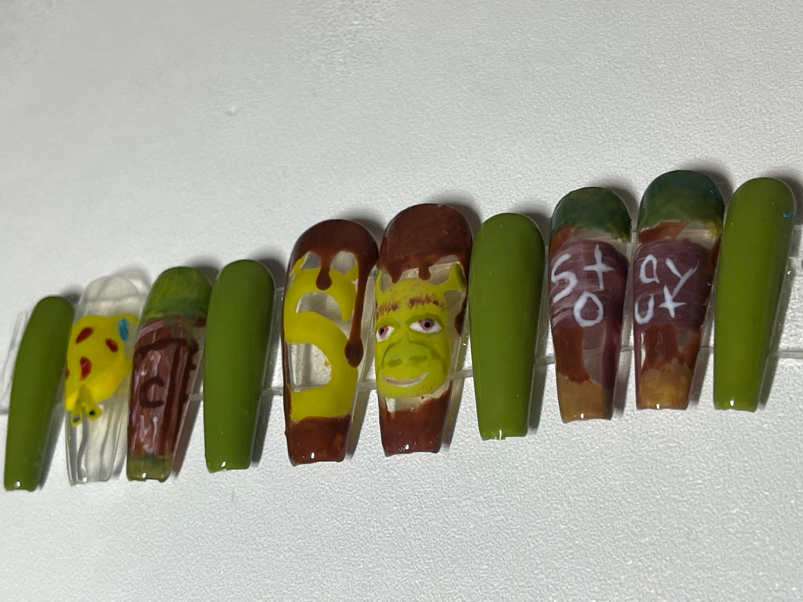 Shrek Nails - Etsy UK