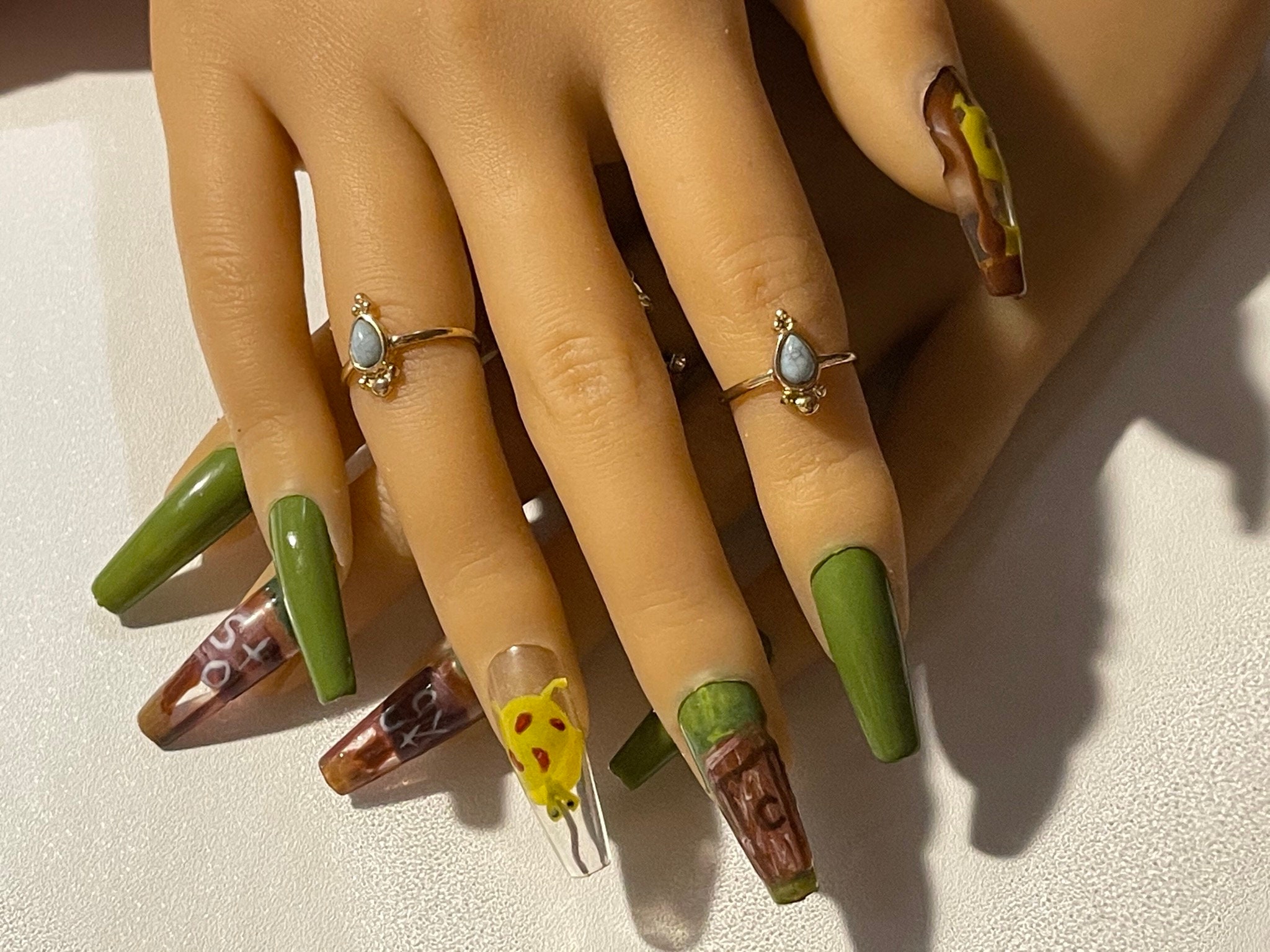 Shrek Nails - Etsy UK