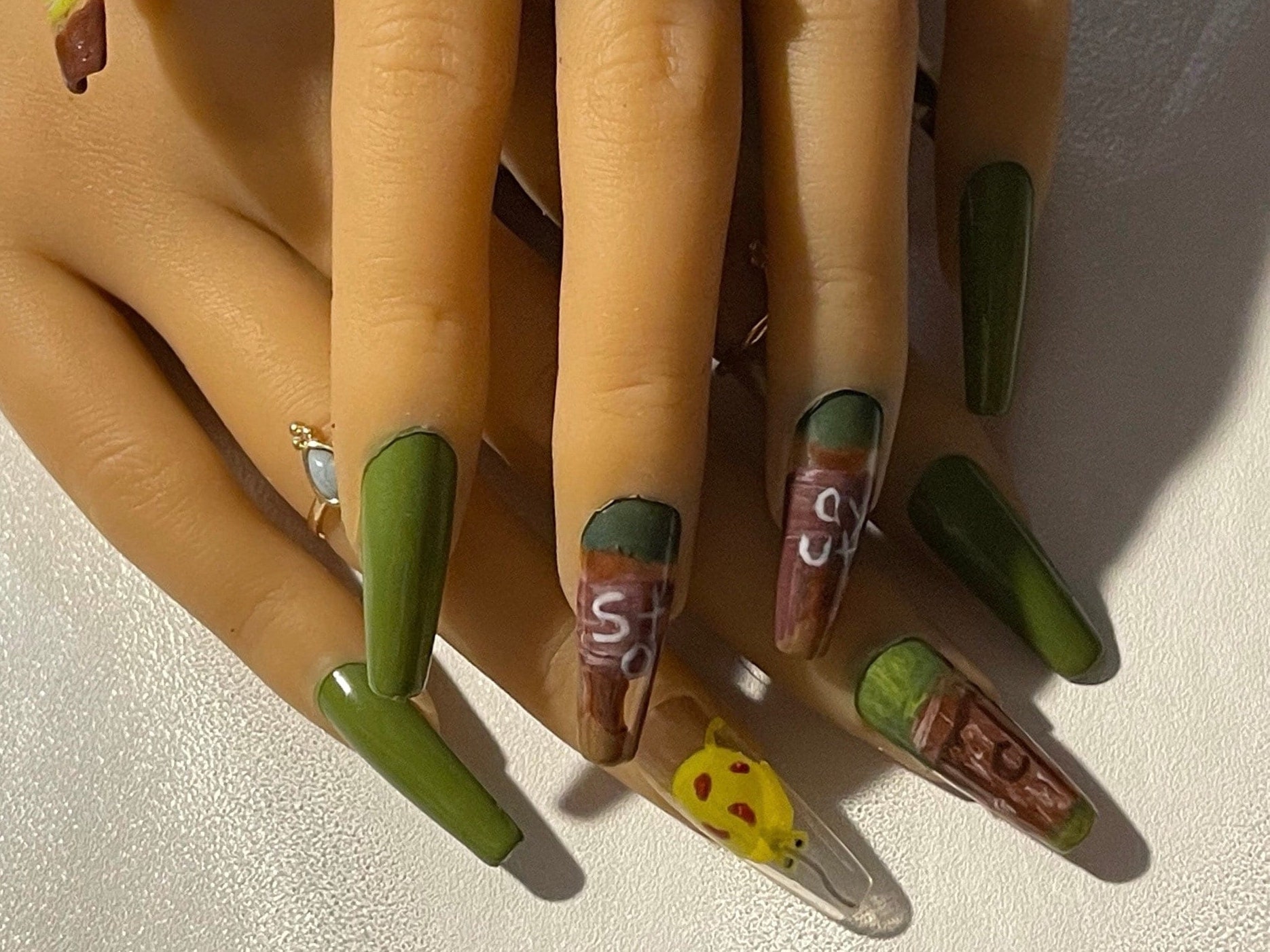 Shrek Nails - Etsy UK