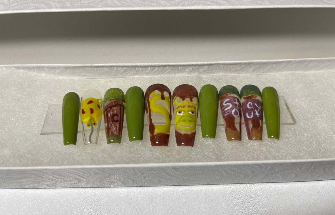 Shrek Nails - Etsy Australia