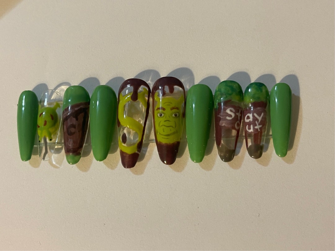 Shrek Nails - Etsy UK