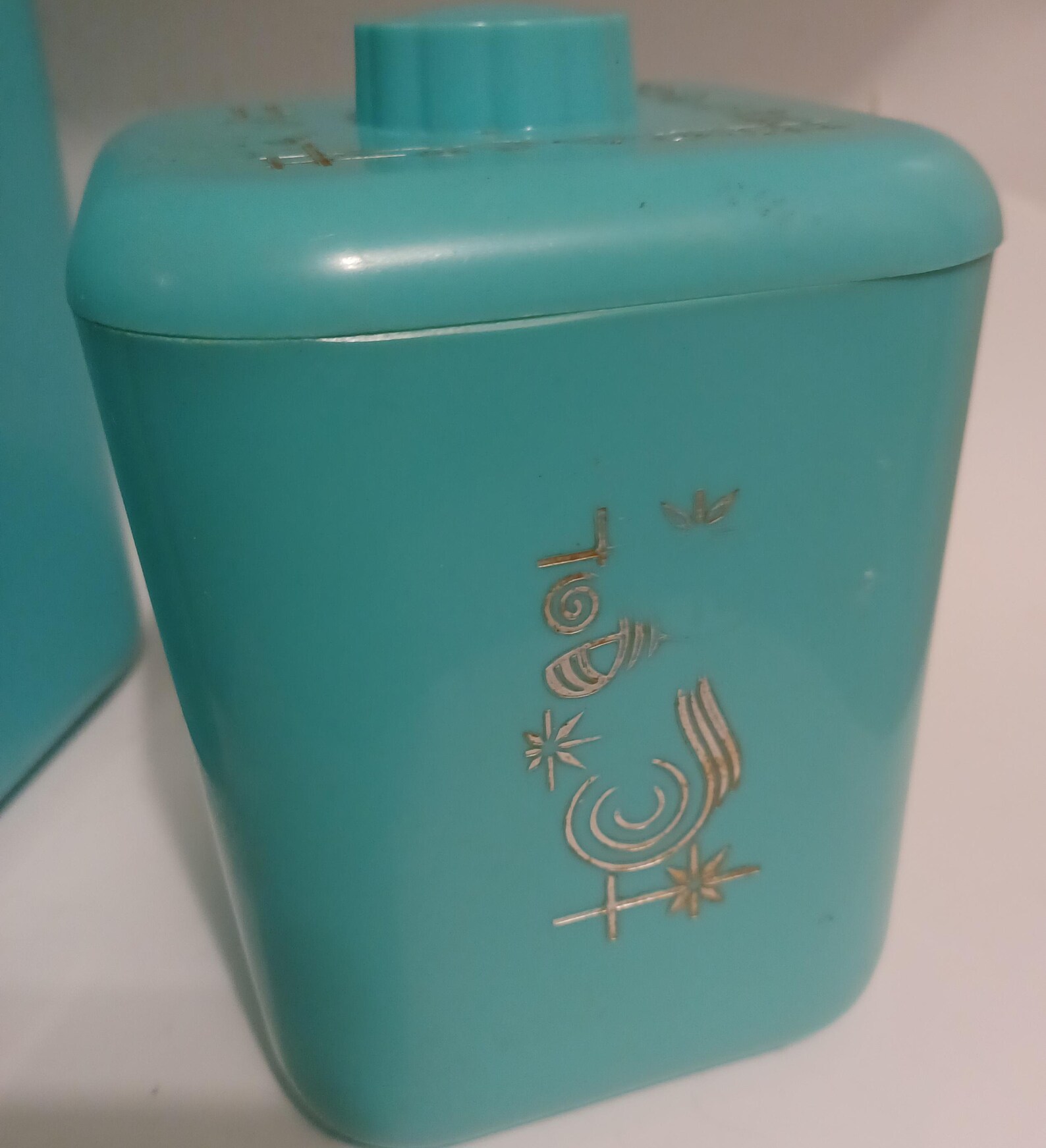 Vintage Aqua Plastic Canisters/1950s/set of 3 Canisters/turquoise ...