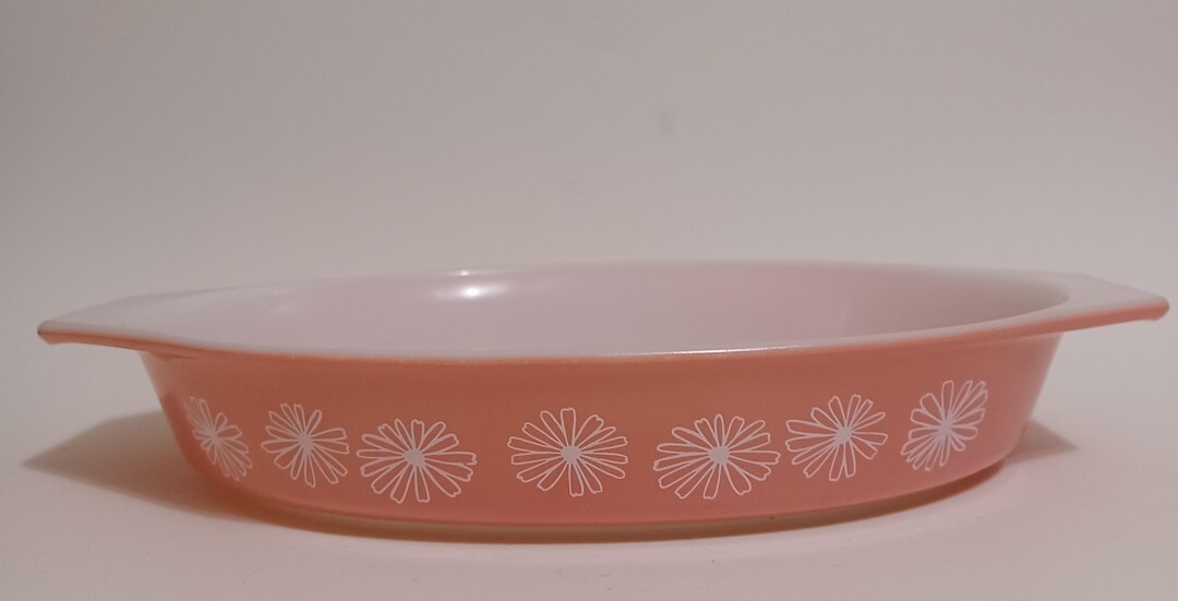 Vintage Pyrex Pink Daisy Casserole/not Divided/rare/excellent Used ...