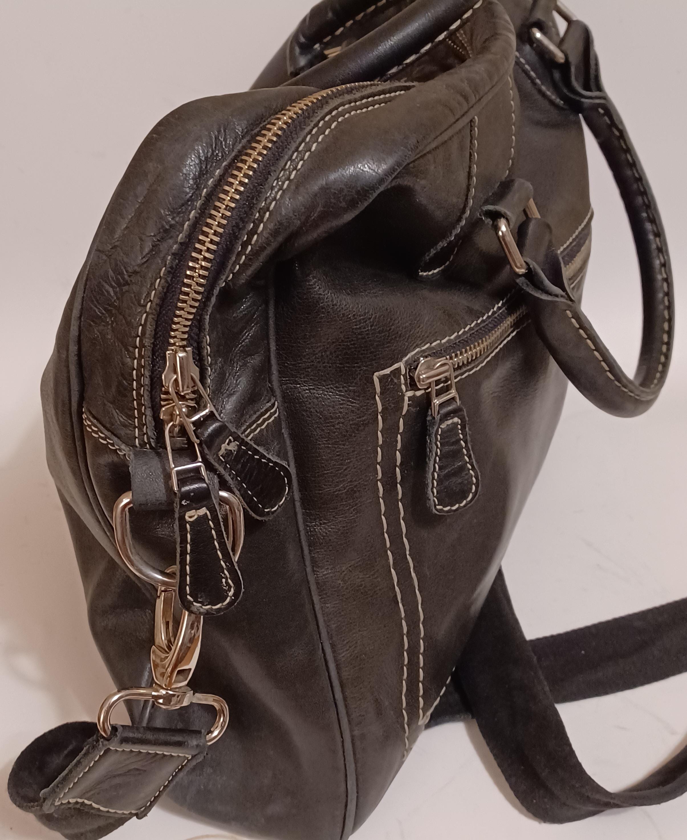 Vintage Large Leather Roots Briefcase Crossbody Bag/1990s/luxurious ...