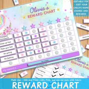 Dino Reward Chart Editable PDF Printable Behavior Chart Green Purple ...