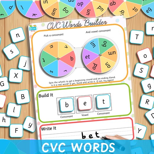 CVC Words Reading Game Beginning Phonics Activity Printable - Etsy