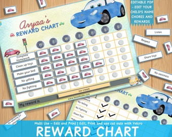 Dino Reward Chart Editable PDF Printable Behavior Chart Green Purple ...