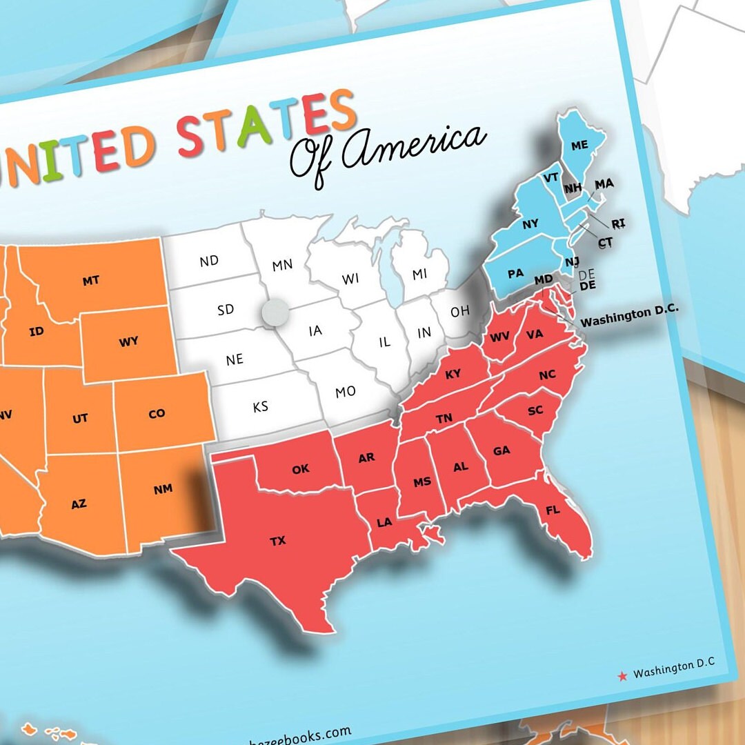 United States States & Capitals Geography USA Science Busy Book ...