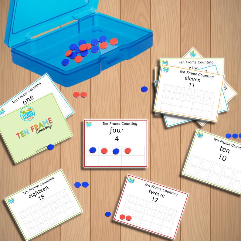 Counting With Ten Frames Task Box Activity Early Learning Montessori ...