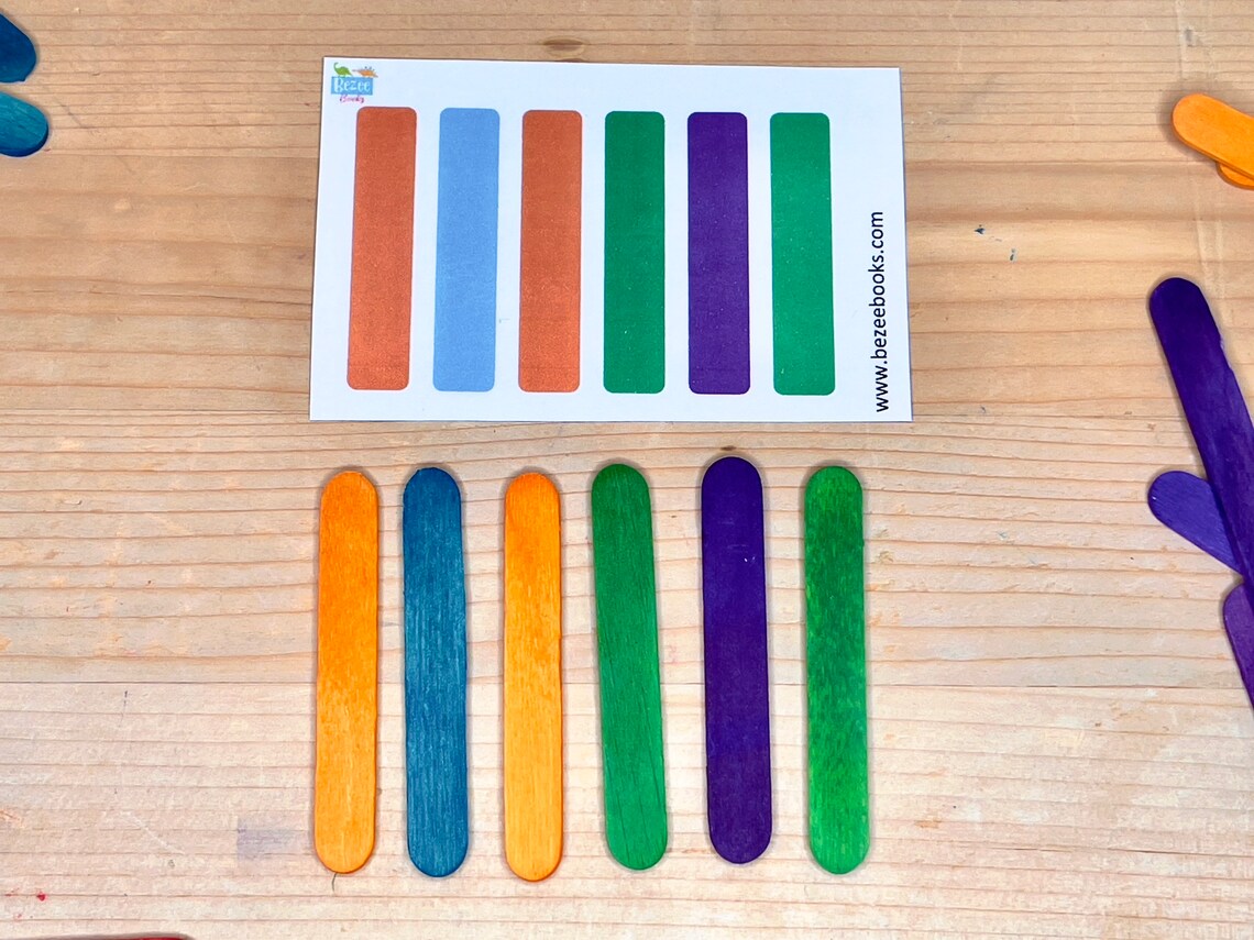 Popsicle Sticks Shape and Pattern Matching Activity Set - Etsy