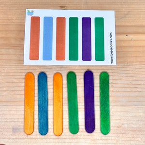 Popsicle Sticks Shape and Pattern Matching Activity Set - Etsy