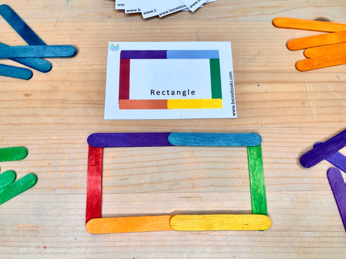 Popsicle Sticks Shape and Pattern Matching Activity Set - Etsy