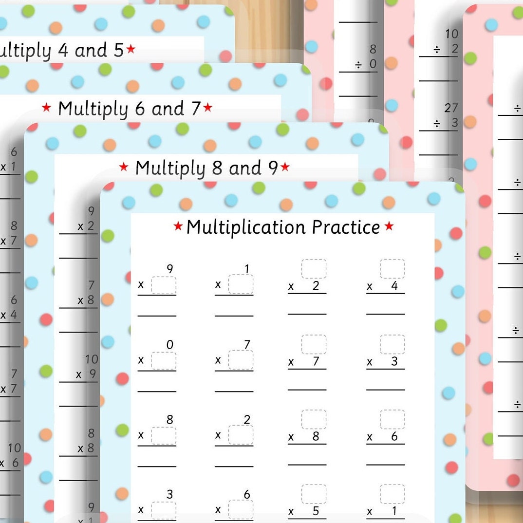 Math Facts Multiplication Division Printable Worksheets Elementary ...