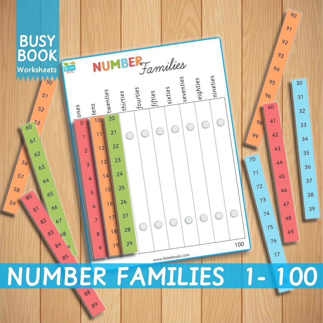 Number Families Counting Practice 1 to 100 Math Activity Preschool ...
