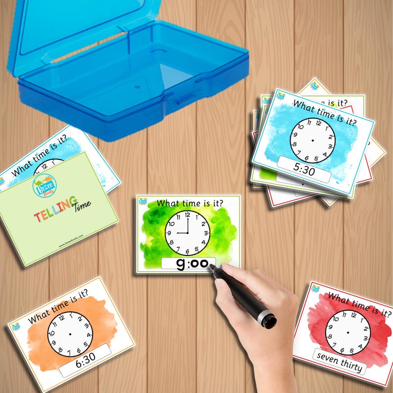 Telling Time Task Box: Montessori Math Game, Analog & Digital Clock - Etsy