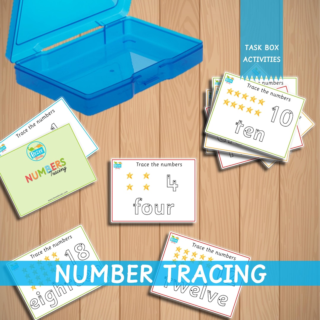 Number Tracing Task Box Activity Early Learning Montessori Portable ...