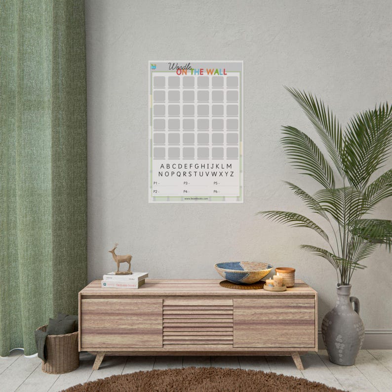 Wordle Wall Art Poster - Customizable Game Board for Home Decor ...