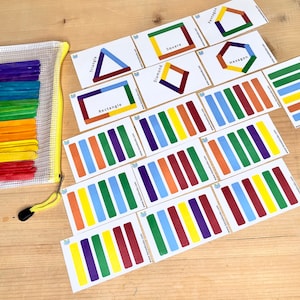 Popsicle Sticks Shape and Pattern Matching Activity Set - Etsy