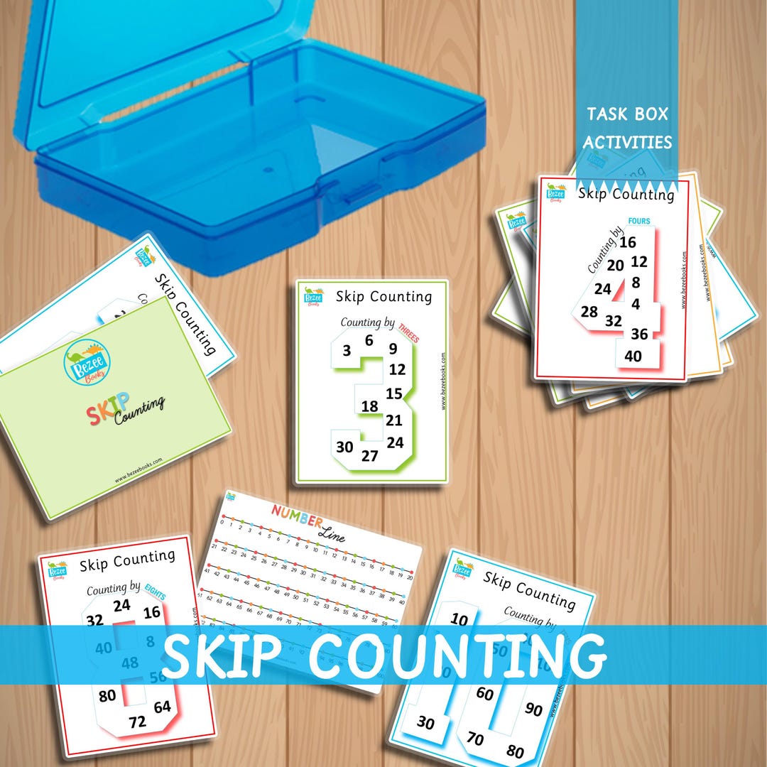 Skip Counting Cards Task Box Activity Printable Resource Homeschool ...