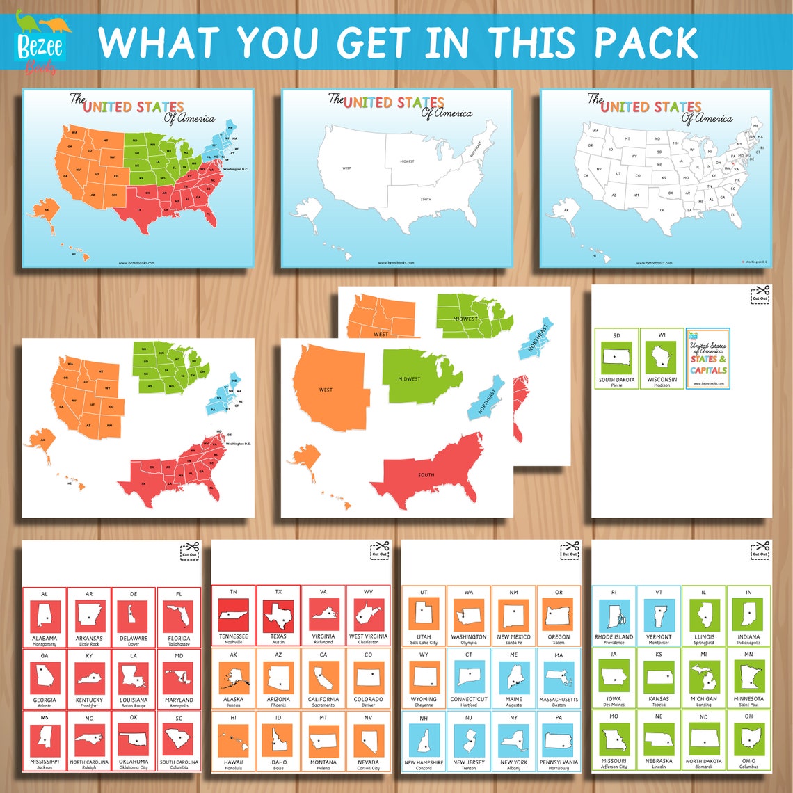 United States - States & Capitals | Geography USA Science Busy Book ...