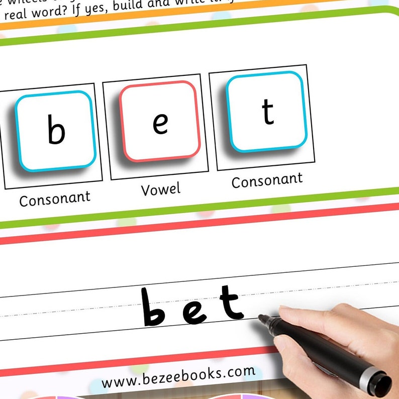 CVC Words Reading Game Beginning Phonics Activity Printable Sight Word ...