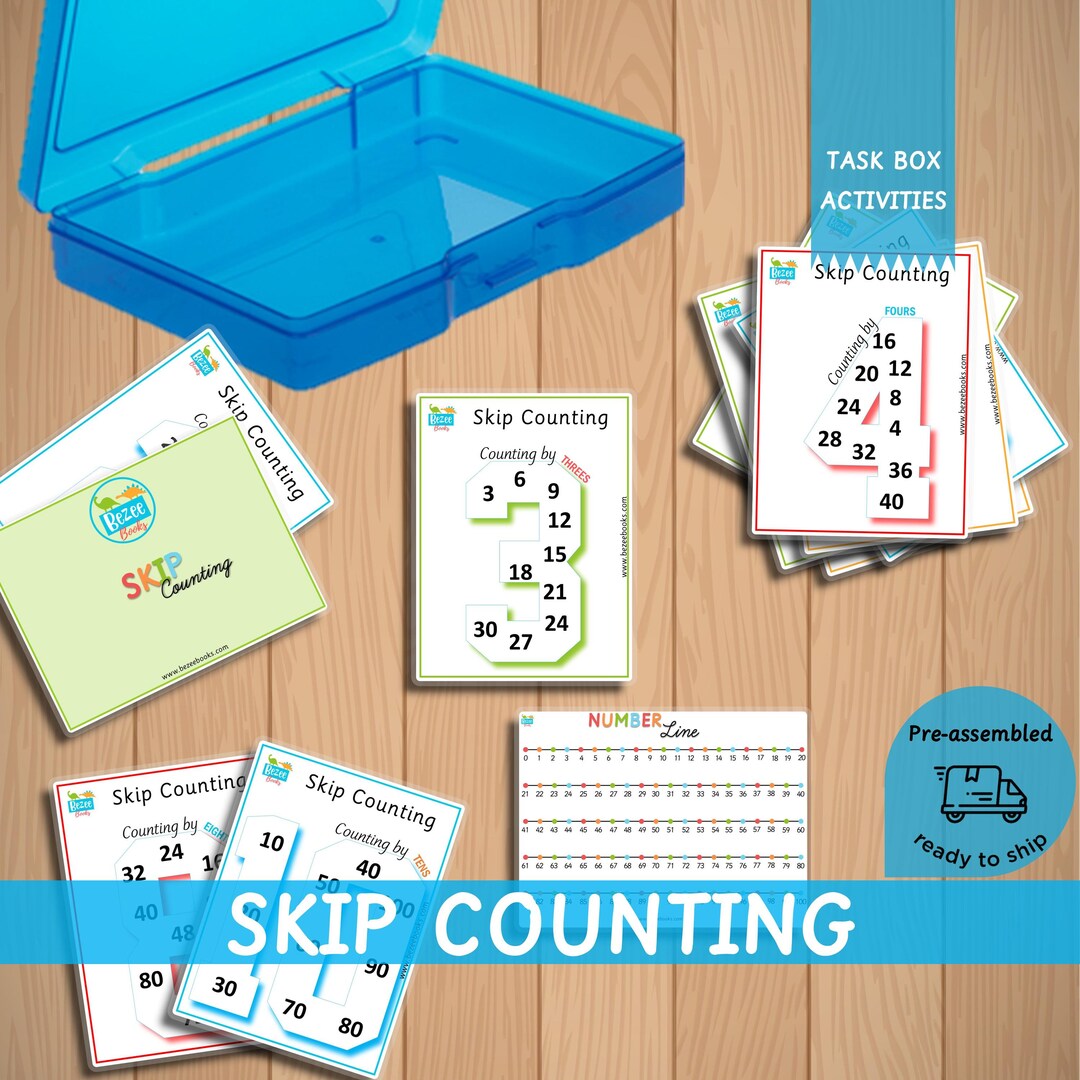 Skip Counting Cards Task Box Activity Resource Homeschool Math Early ...