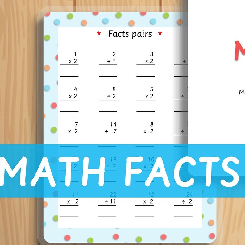 Math Facts Multiplication Division Printable Worksheets Elementary ...