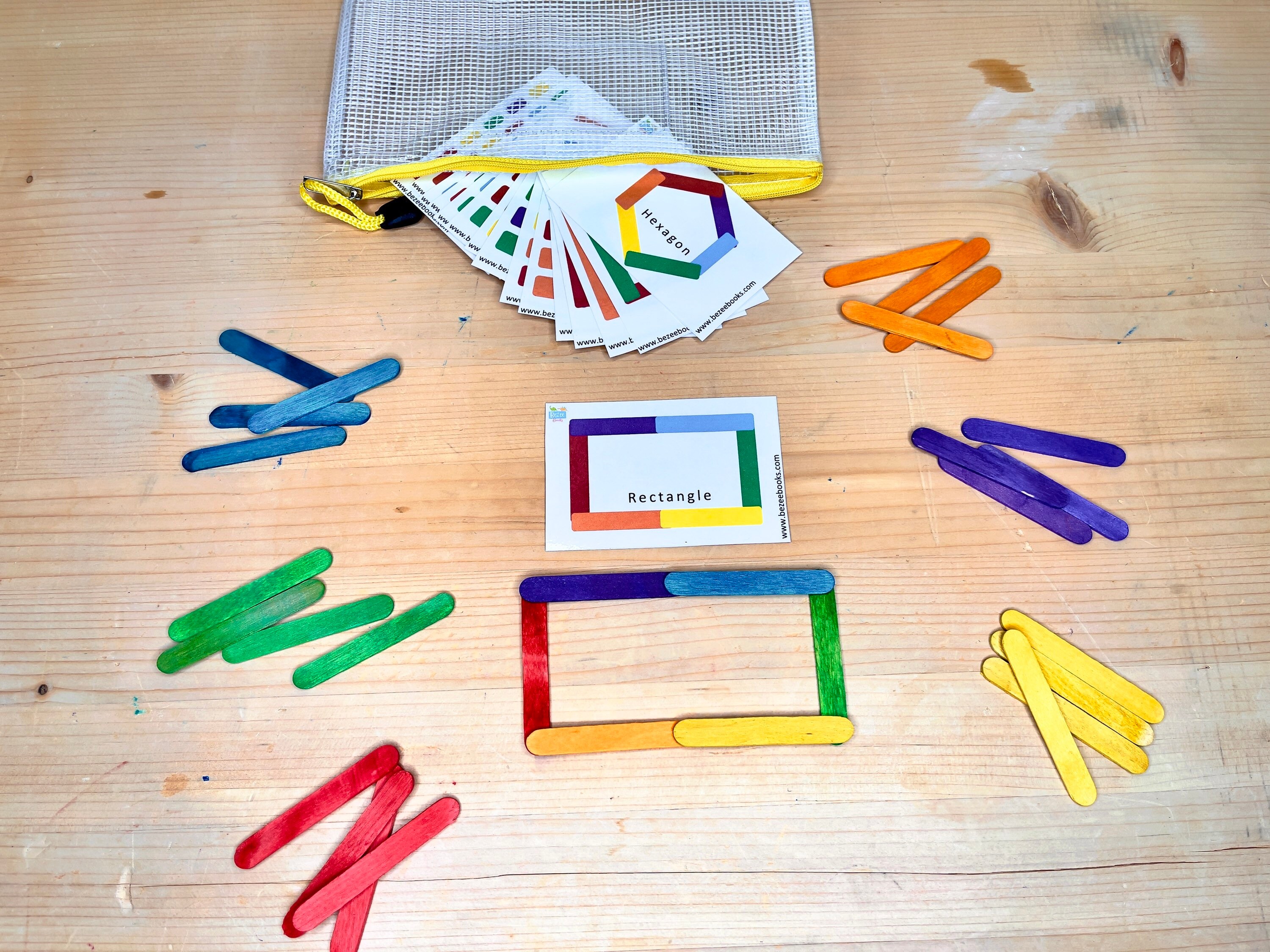 Popsicle Sticks Shape and Pattern Matching Activity Set - Etsy UK