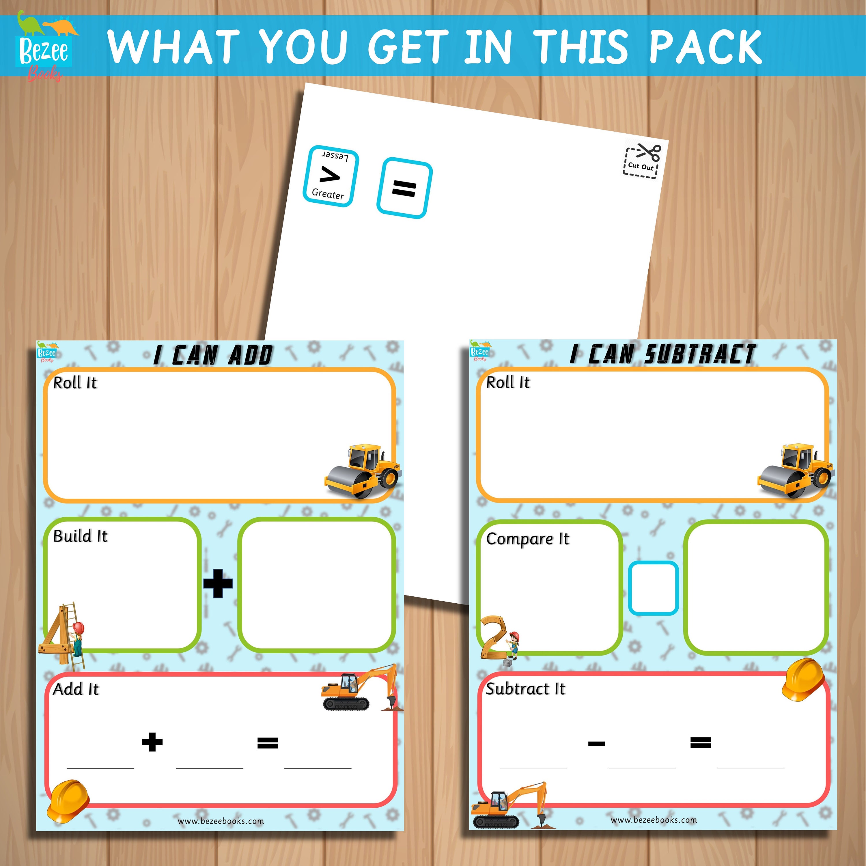 Roll Build Add Subtract Game Printable Worksheet Math Addition ...