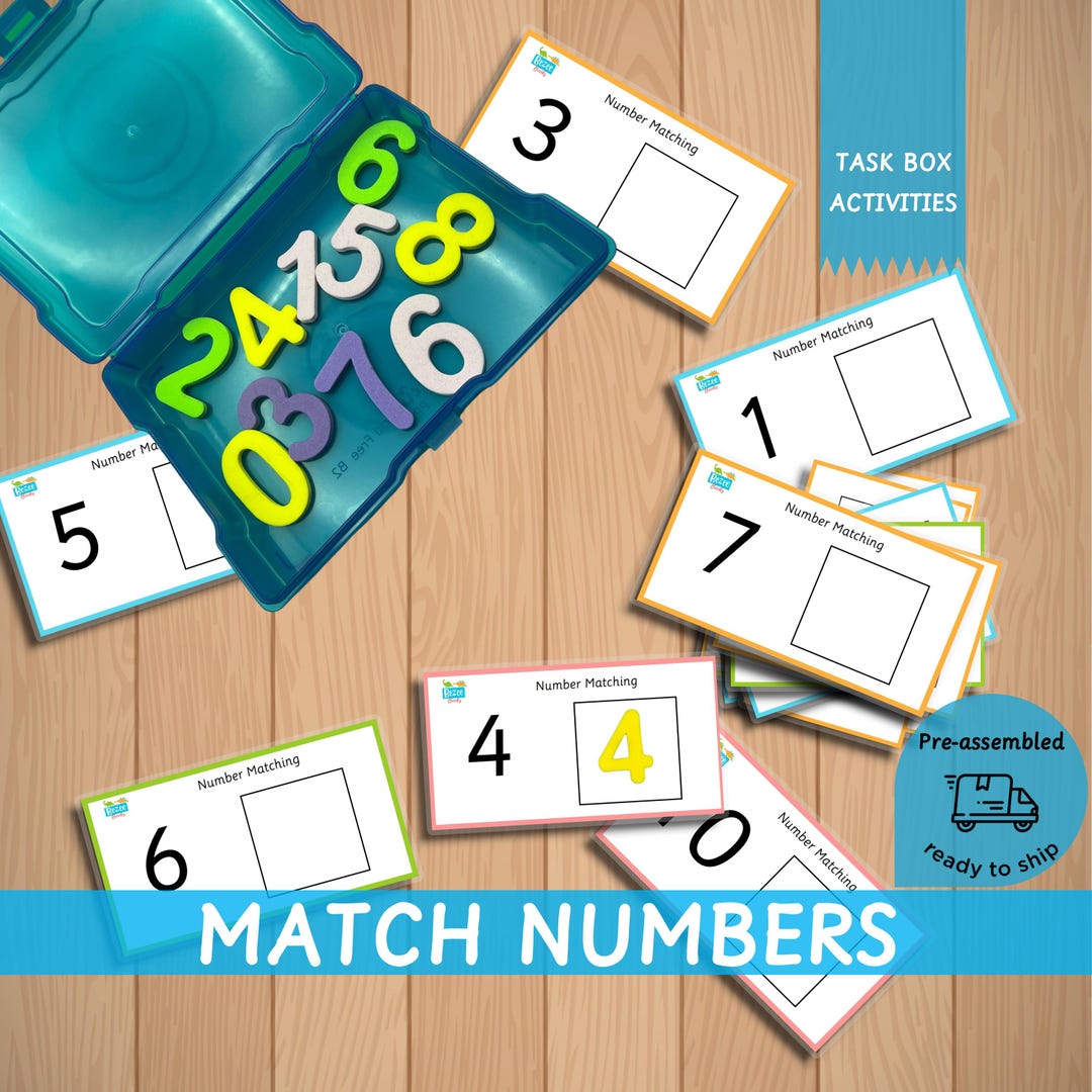 Number Matching Task Box: Montessori Math Game, Homeschool Learning - Etsy