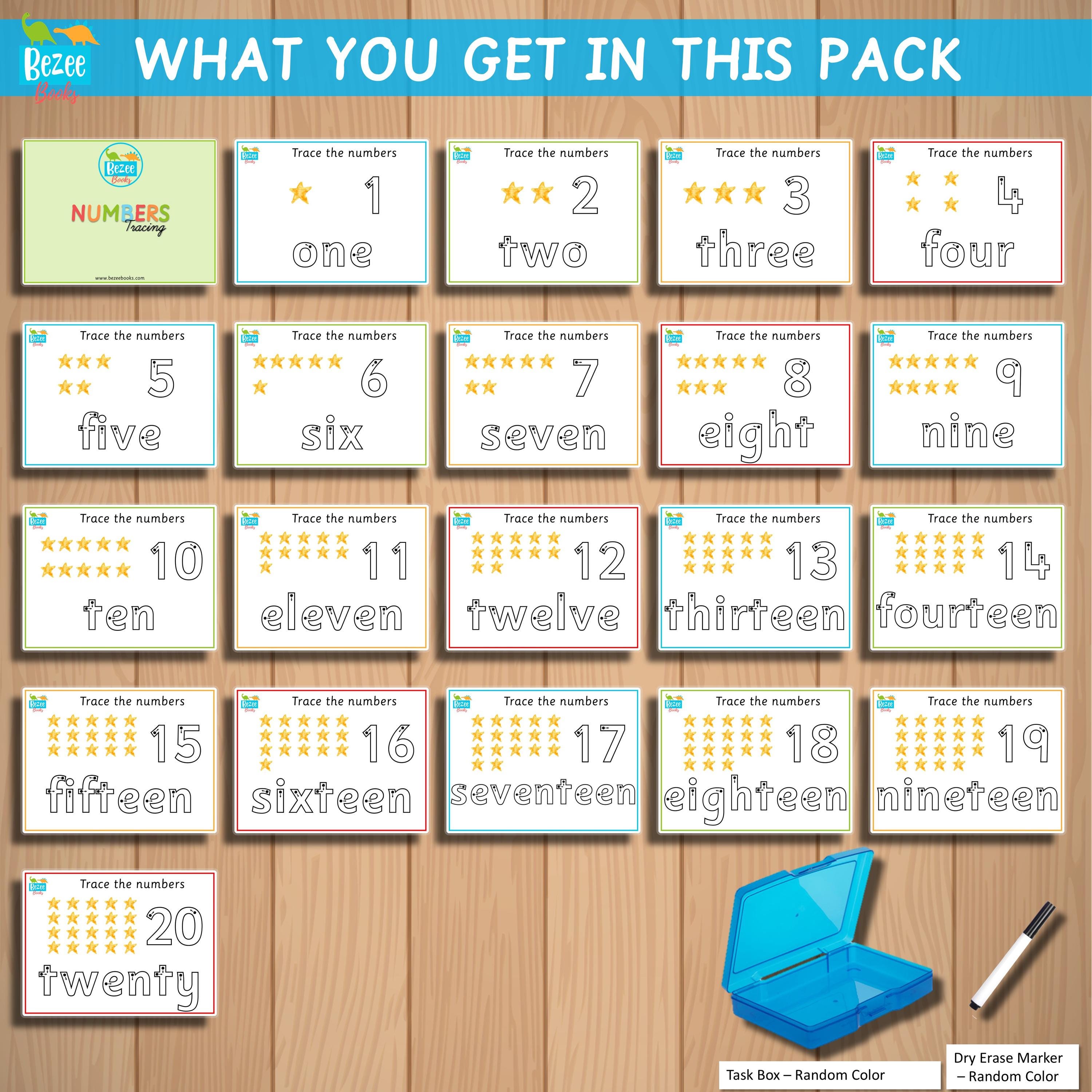 Number Tracing Task Box Activity Early Learning Montessori Portable ...