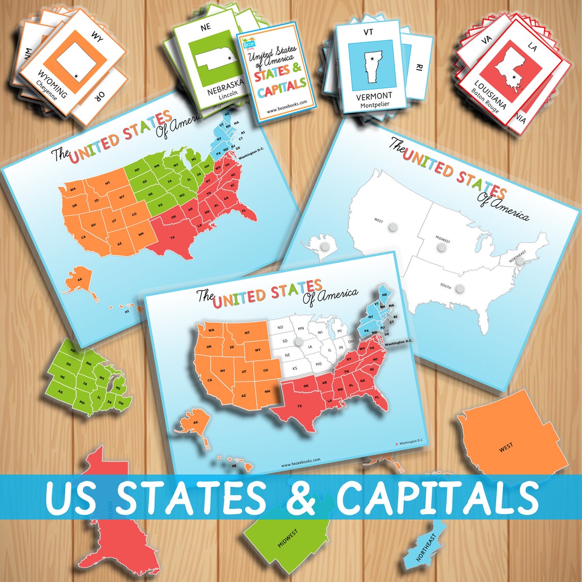 USA States & Capitals Busy Book: Geography Homeschool Printable ...