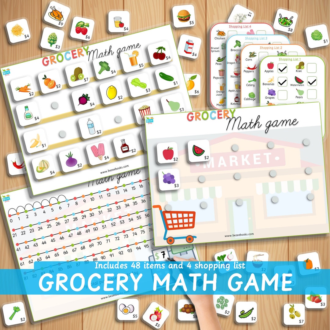 Grocery Shopping Math Game First Second Grade Addition Counting ...